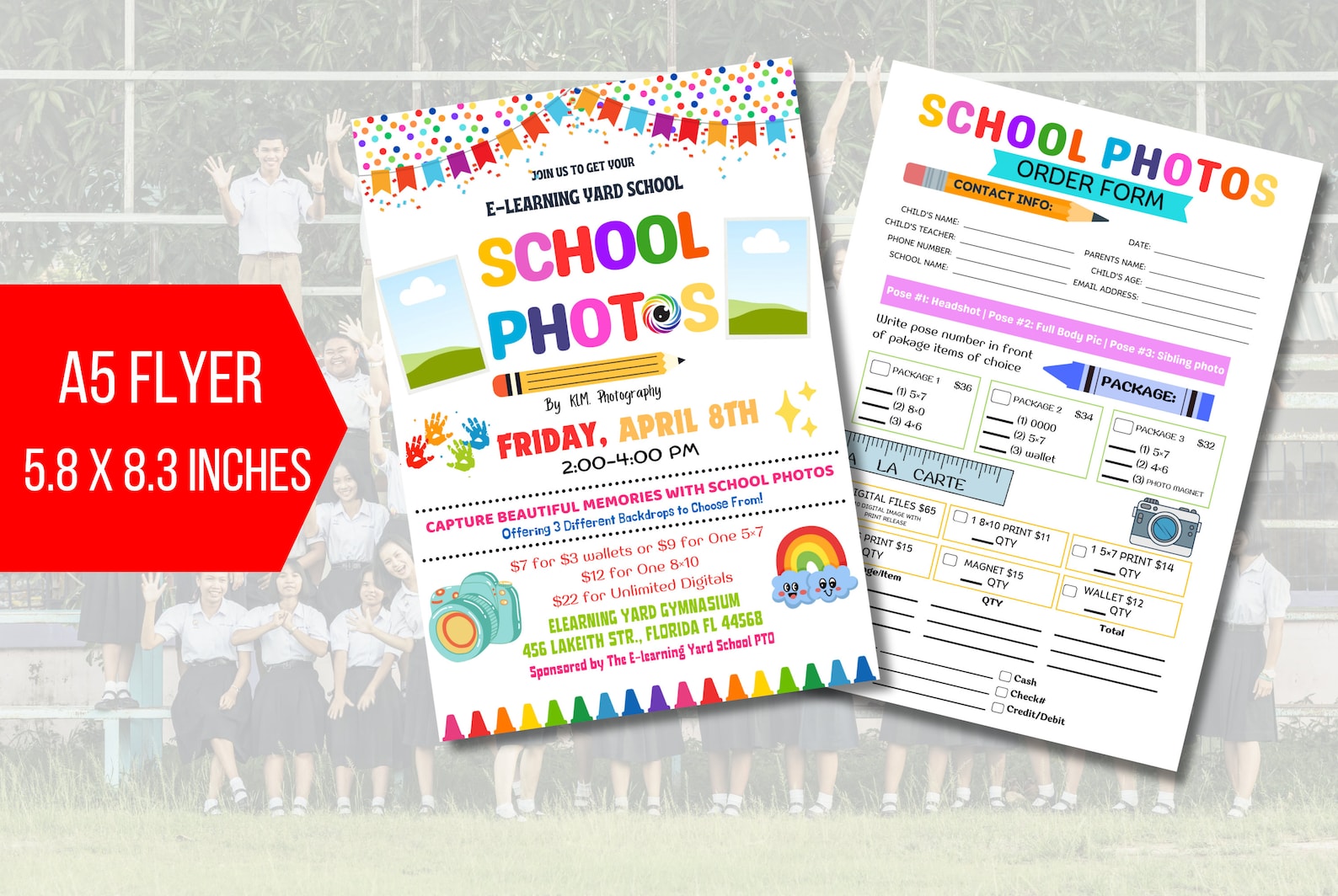 EDITABLE School Photos Flyer, Business Photography Studio, Kids ...
