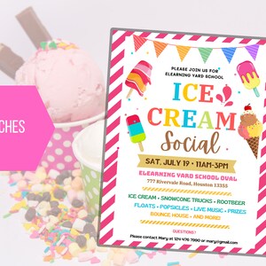EDITABLE Ice Cream Social Flyer, School Appreciation Week, Ice Cream ...