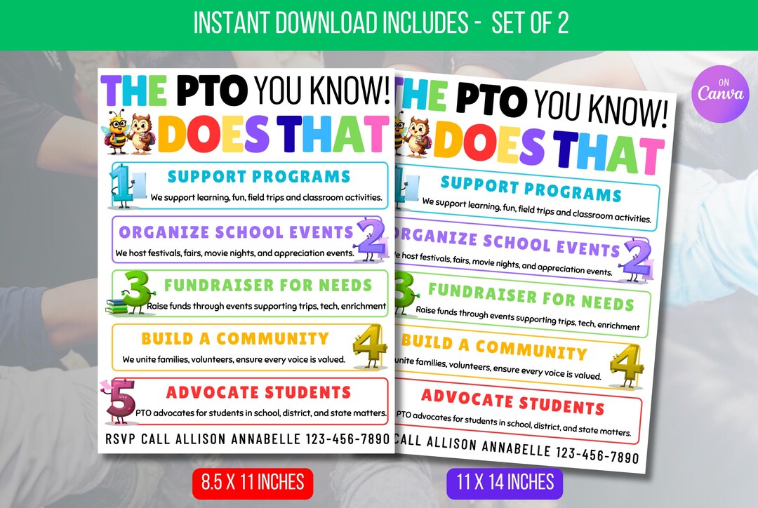 EDITABLE PTO PTA Recruitment Flyer Template, Join the Pto Information ...