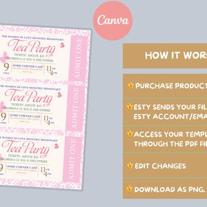 Ladies Tea Event Flyer Printable, Pink and Gold Par-tea Invite Template ...