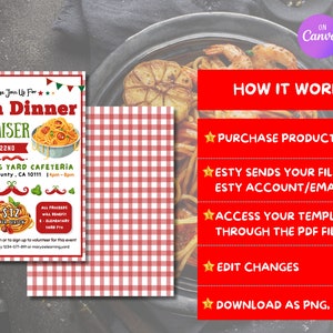 EDITABLE Pasta Dinner Fundraiser Flyer Pasta Dinner Invite, Benefit ...