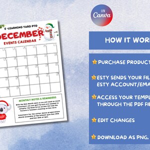EDITABLE Monthly Event Calendar Flyer Template, Year at a Glance ...