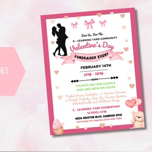 EDITABLE Valentines Day School Fundraiser Flyer, Fundraiser PTO Flyer ...