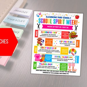 EDITABLE School Spirit Week Flyer, School Spirit Week Poster, Spirit ...