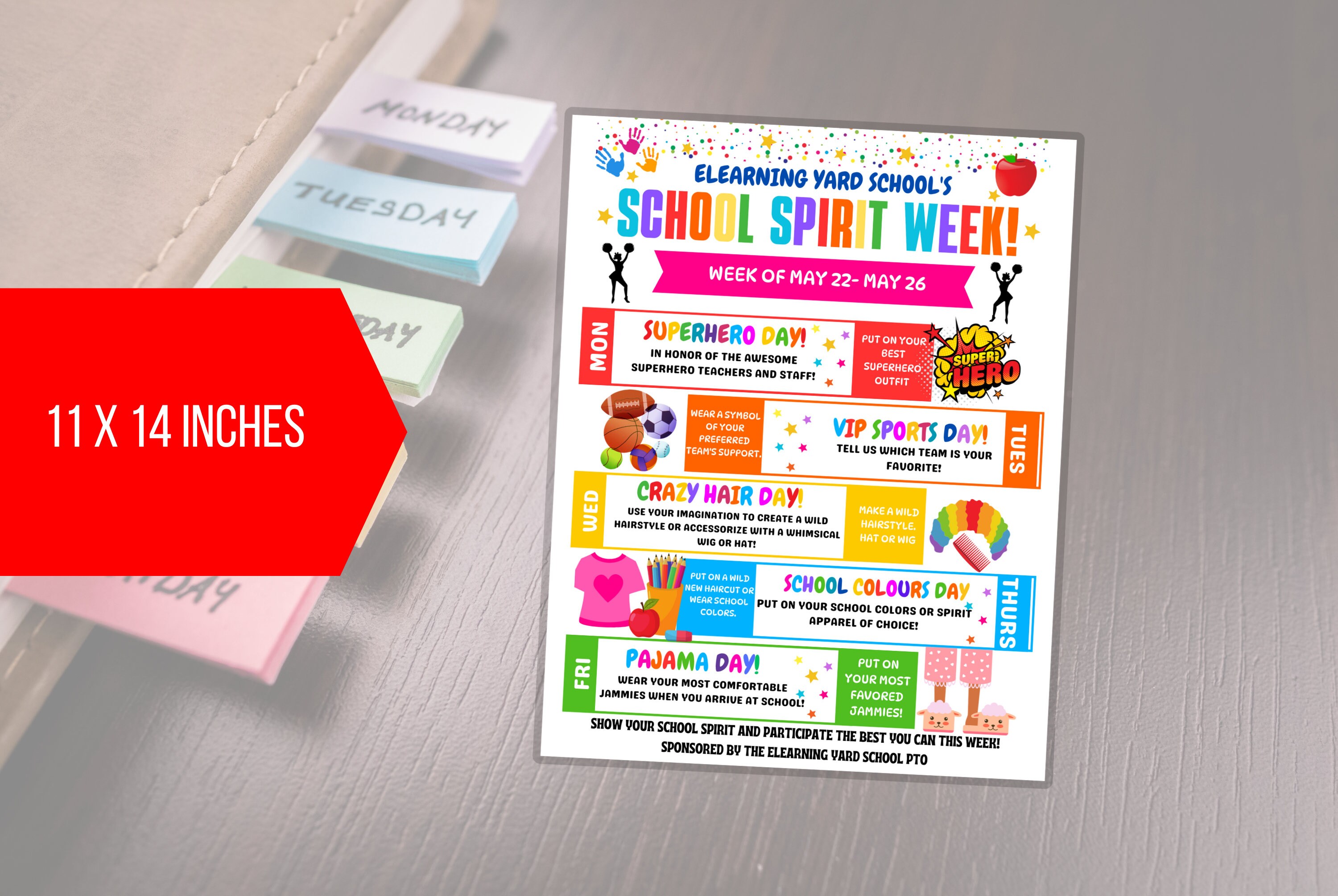 EDITABLE School Spirit Week Flyer, School Spirit Week Poster, Spirit ...