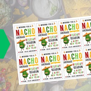 EDITABLE Nacho Average Christmas Gift Tag, Nachos Holiday Gift Tag ...
