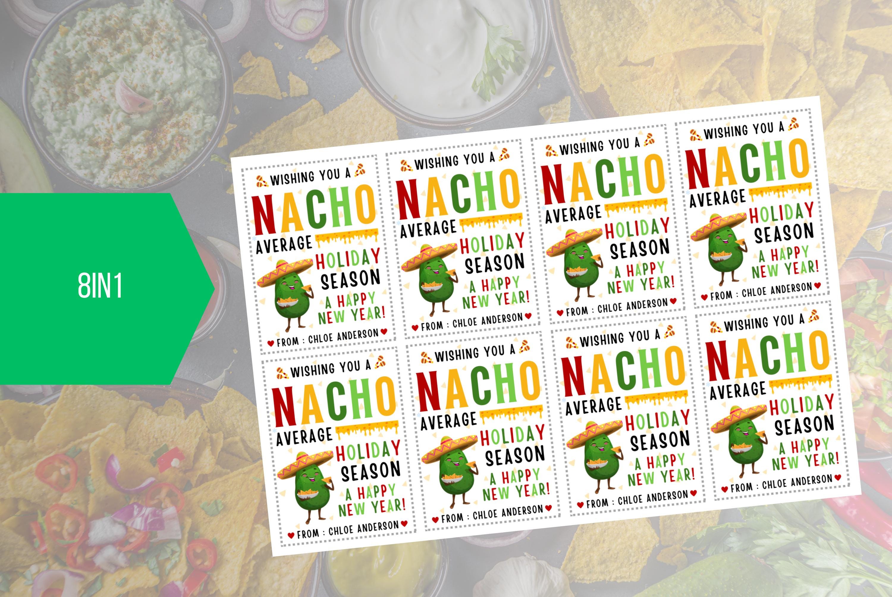 EDITABLE Nacho Average Christmas Gift Tag, Nachos Holiday Gift Tag ...