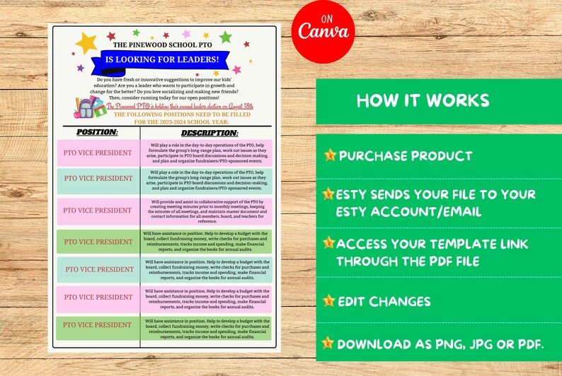 Printable School Board PTO Pta Election Recruitment Flyer, School ...
