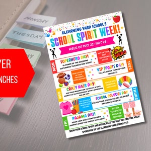 EDITABLE School Spirit Week Flyer, School Spirit Week Poster, Spirit ...
