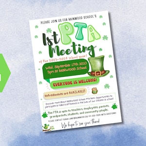 EDITABLE PTA Meeting Handout Flyer, School Information Meeting Flyer ...