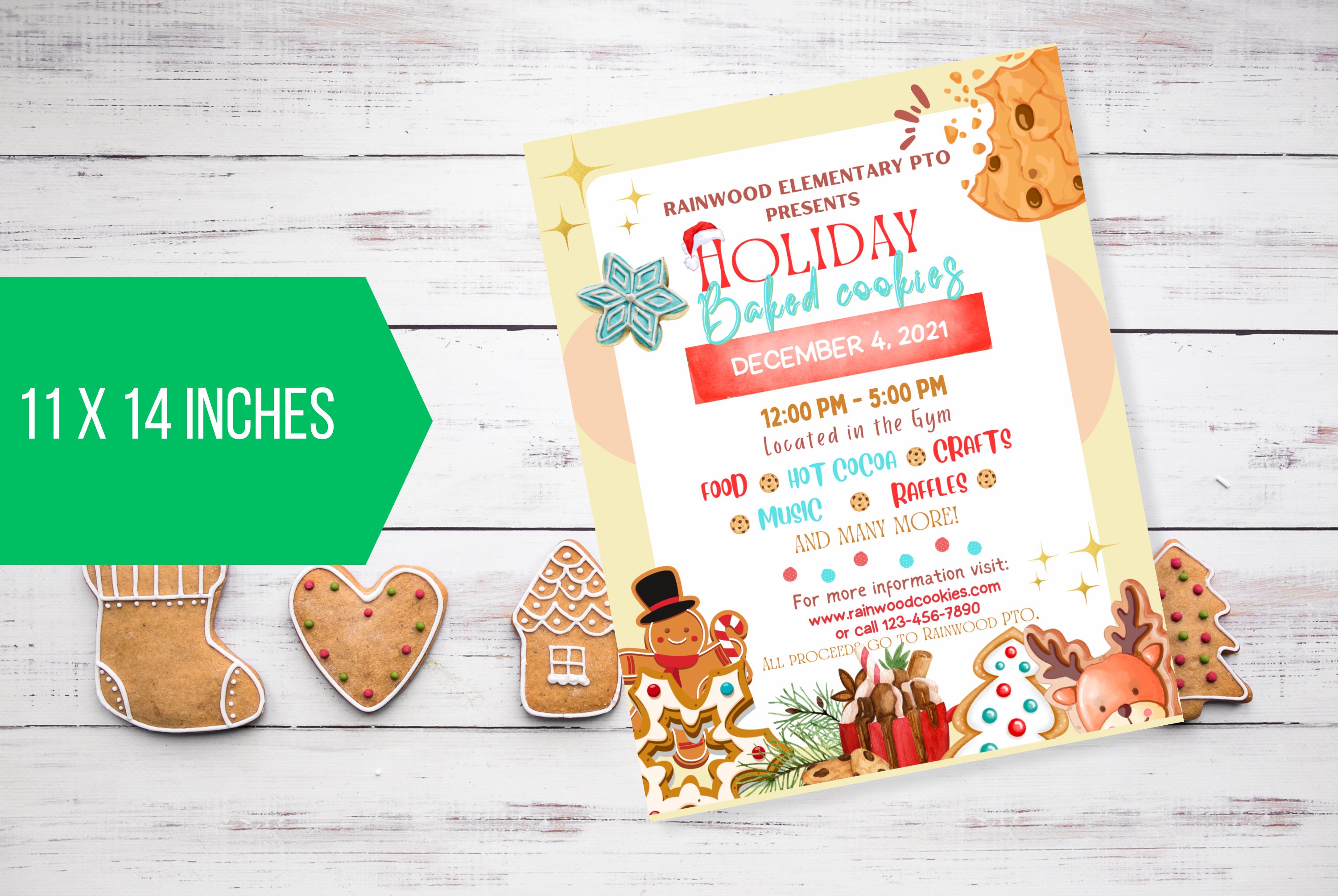 EDITABLE Holiday Baked Cookies Flyer Printable Cookies - Etsy