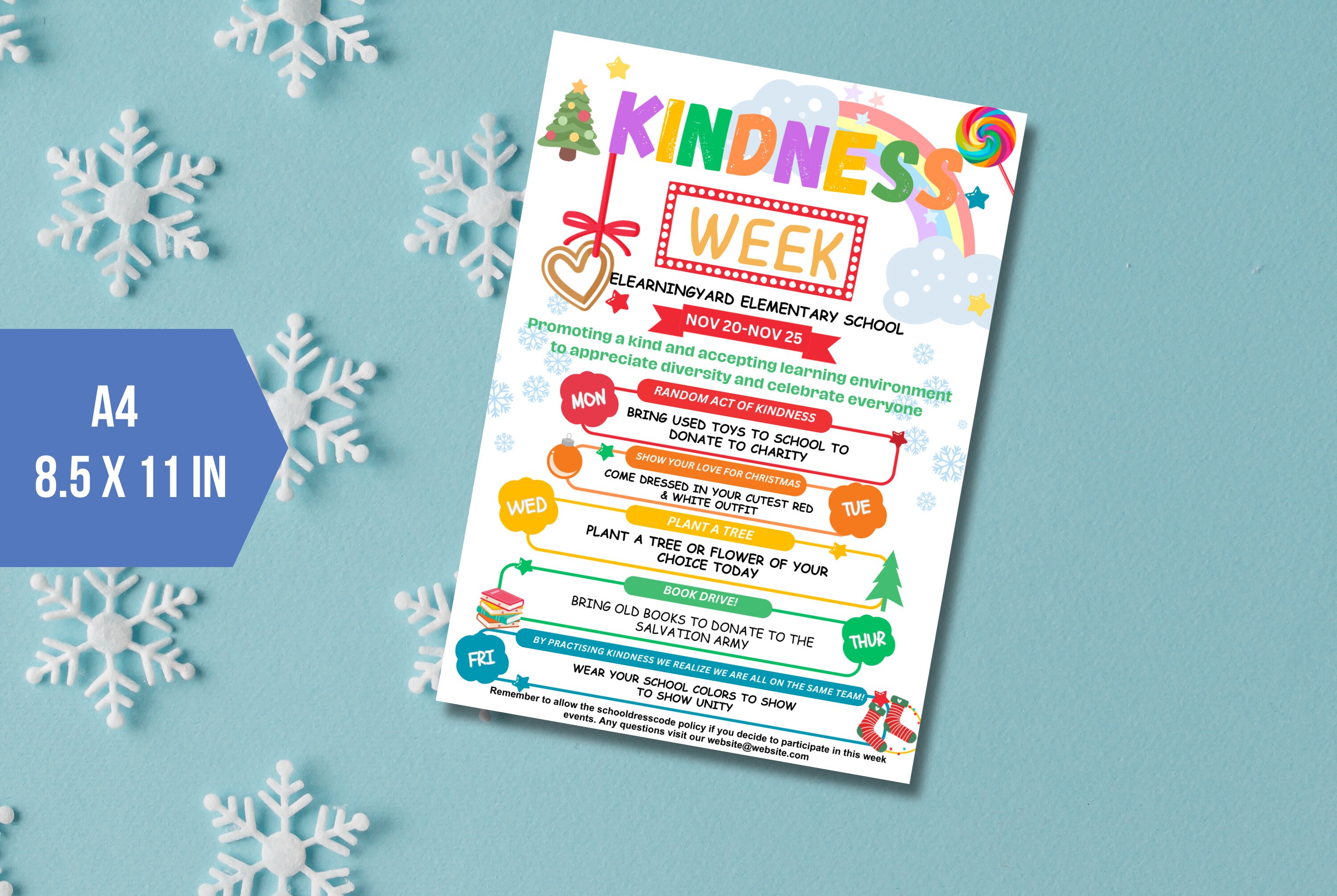 EDITABLE Kindness Week Itinerary Flyer Diversity Inclusion - Etsy