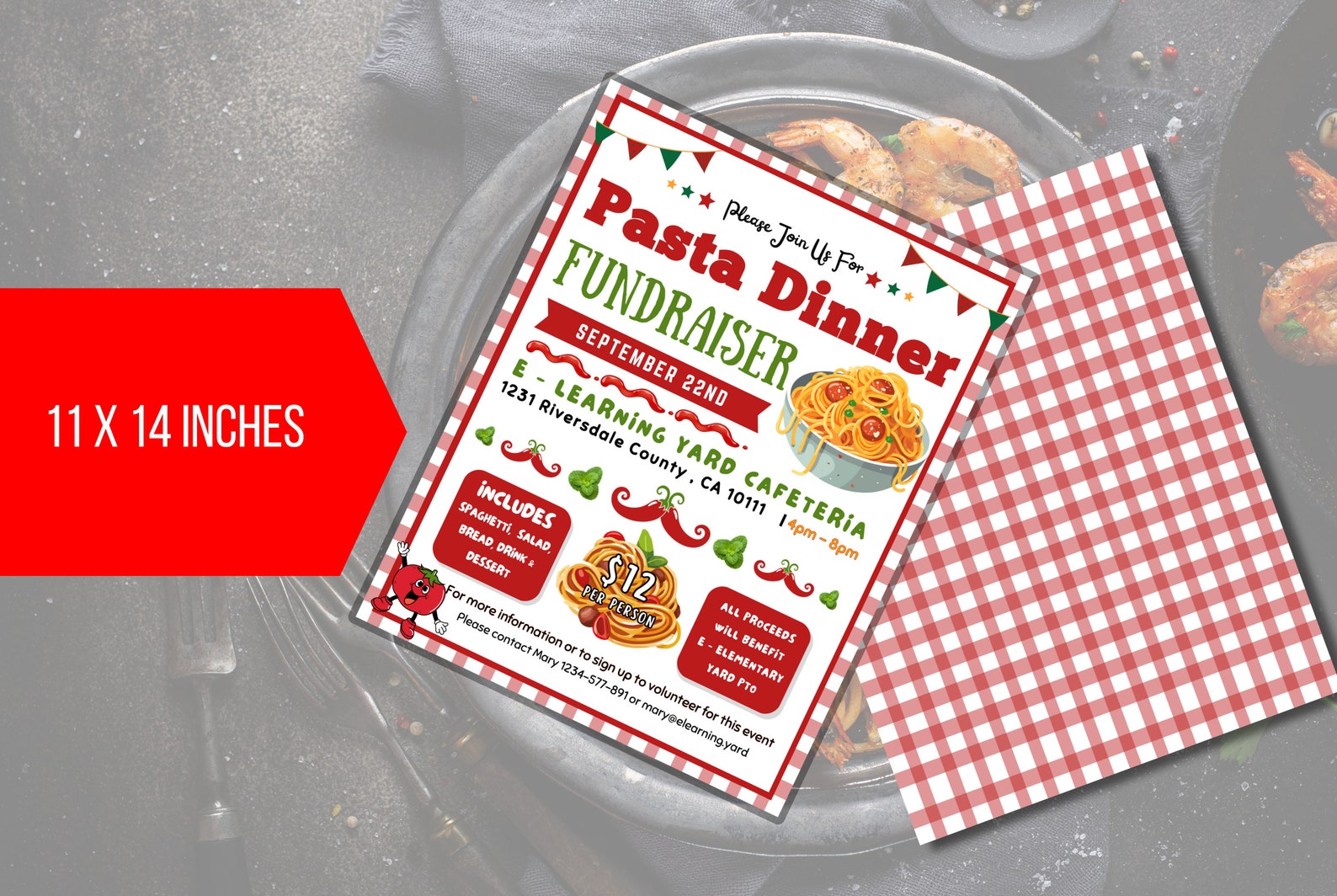 EDITABLE Pasta Dinner Fundraiser Flyer Pasta Dinner Invite, Benefit ...