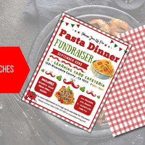 EDITABLE Pasta Dinner Fundraiser Flyer Pasta Dinner Invite, Benefit ...