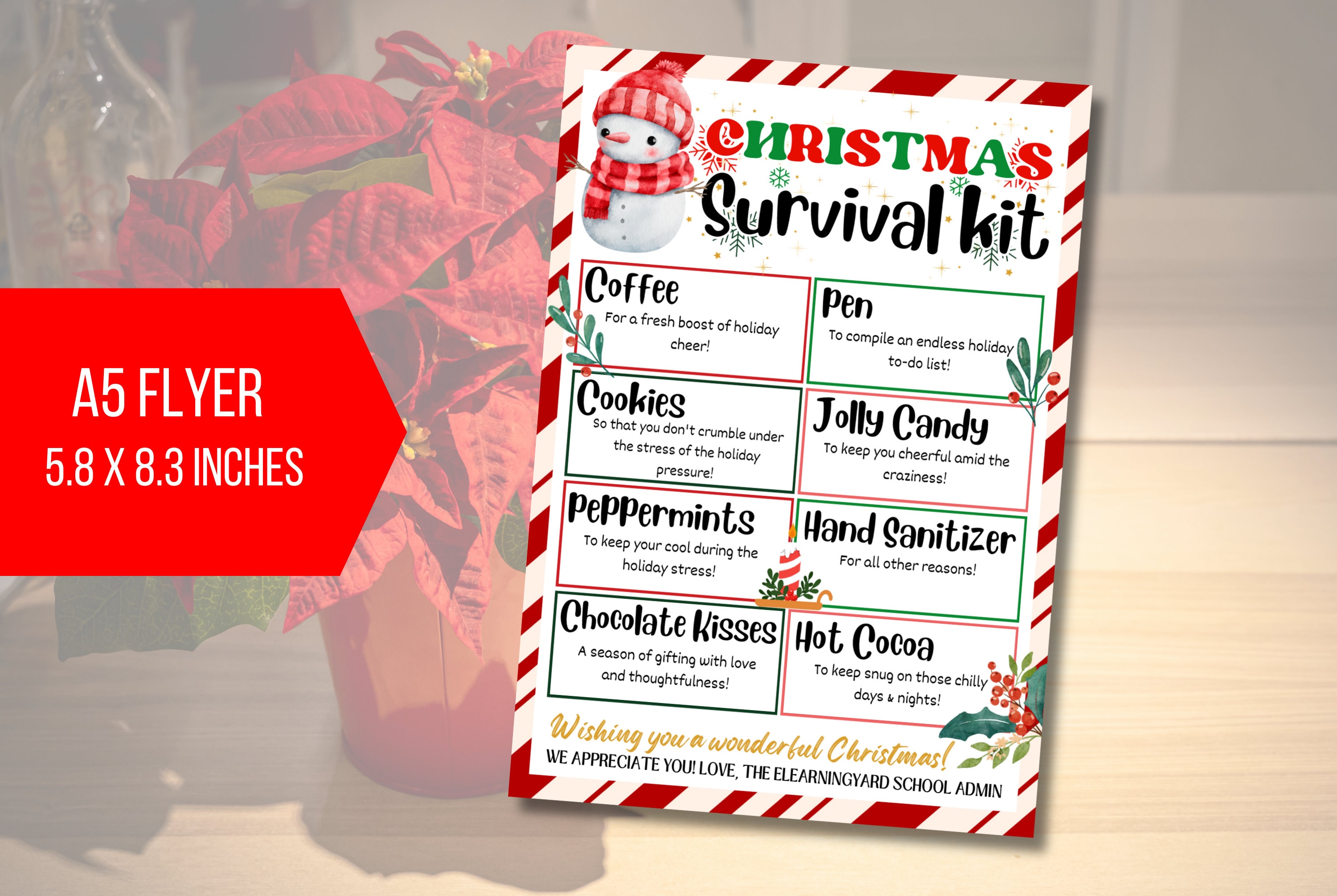 EDITABLE Christmas Survival Kit Template Christmas Thank You - Etsy