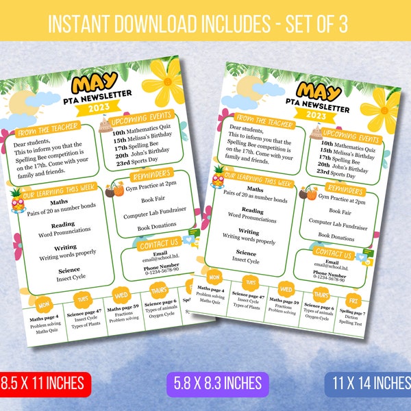 Newsletter Template Editable - Etsy