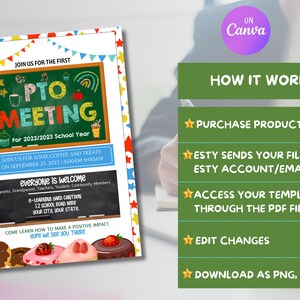 EDITABLE PTO PTA Meeting Handout Flyer, School Fundraiser Event ...