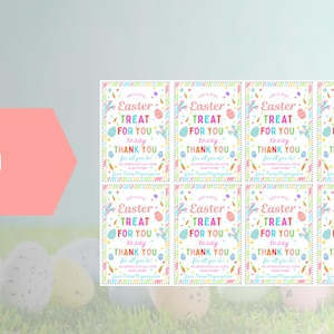 EDITABLE Easter Treat for You to Say Thank You for All You Do Tag ...