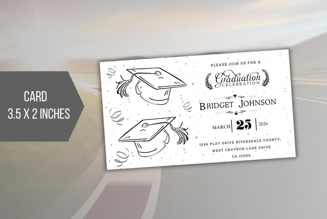 EDITABLE Graduation Invitation Card Template, Class of 2025, Graduation ...