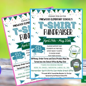 T-shirt Fundraiser Flyer Printable PTO PTA Sale Clothing School Spirit ...