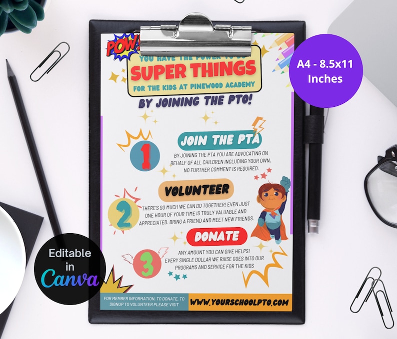 Printable/editable PTO PTA Recruitment Flyer School - Etsy