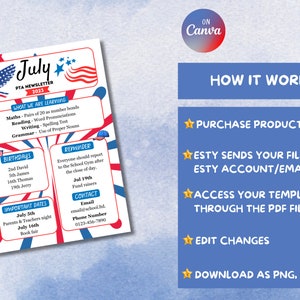 EDITABLE July Newsletter Template, Classroom Printable Handout Flyer ...