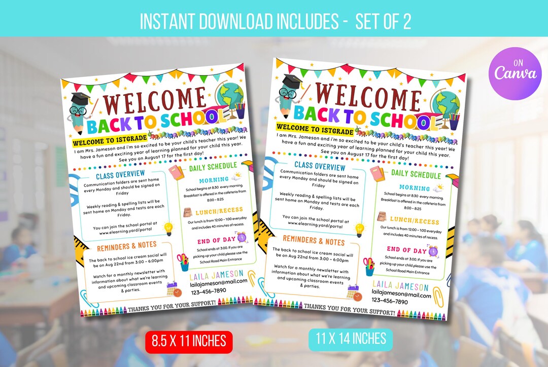 EDITABLE Welcome Back Newsletter Template, Back to School Newsletter ...