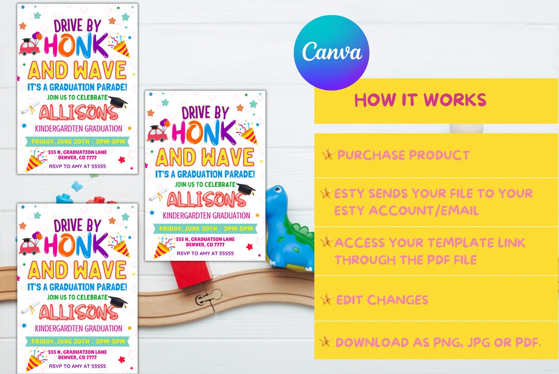Kindergarten Graduation Invitation, Editable Kindergarten Graduation ...