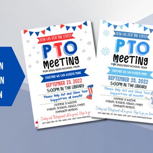 EDITABLE PTA Meeting Season Package Flyer, School Information Meeting ...