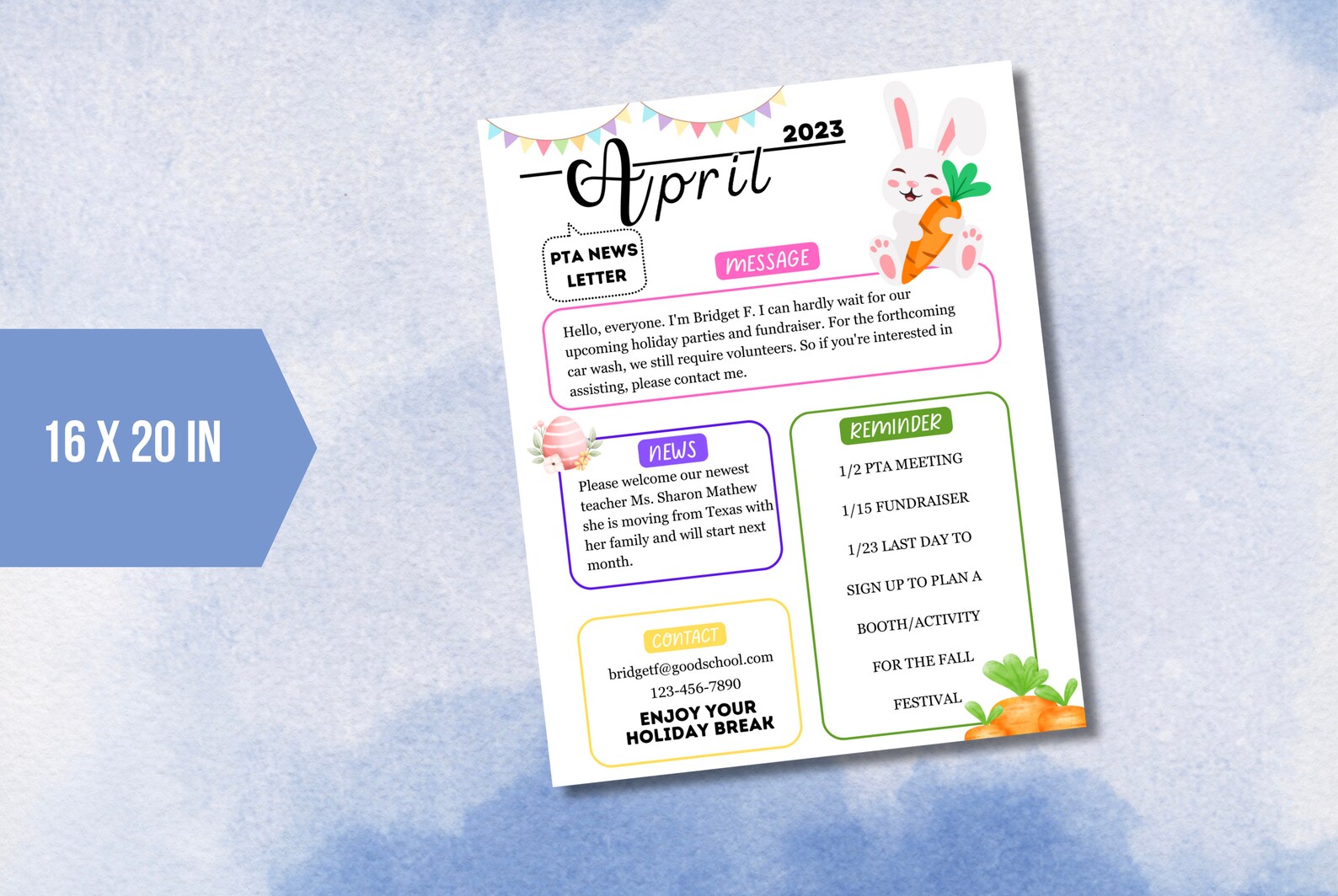EDITABLE April Newsletter Template, Classroom Printable Handout Flyer ...