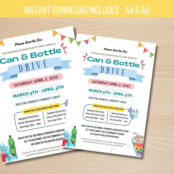 Bottle Drive Template - Etsy