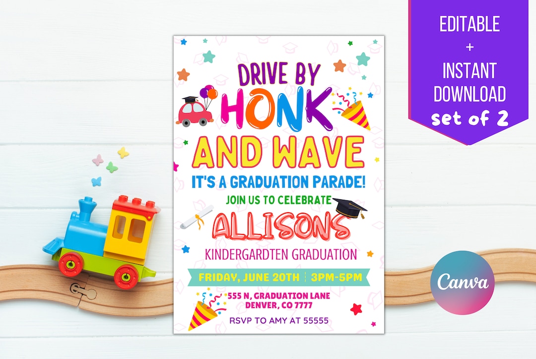 Kindergarten Graduation Invitation, Editable Kindergarten Graduation ...