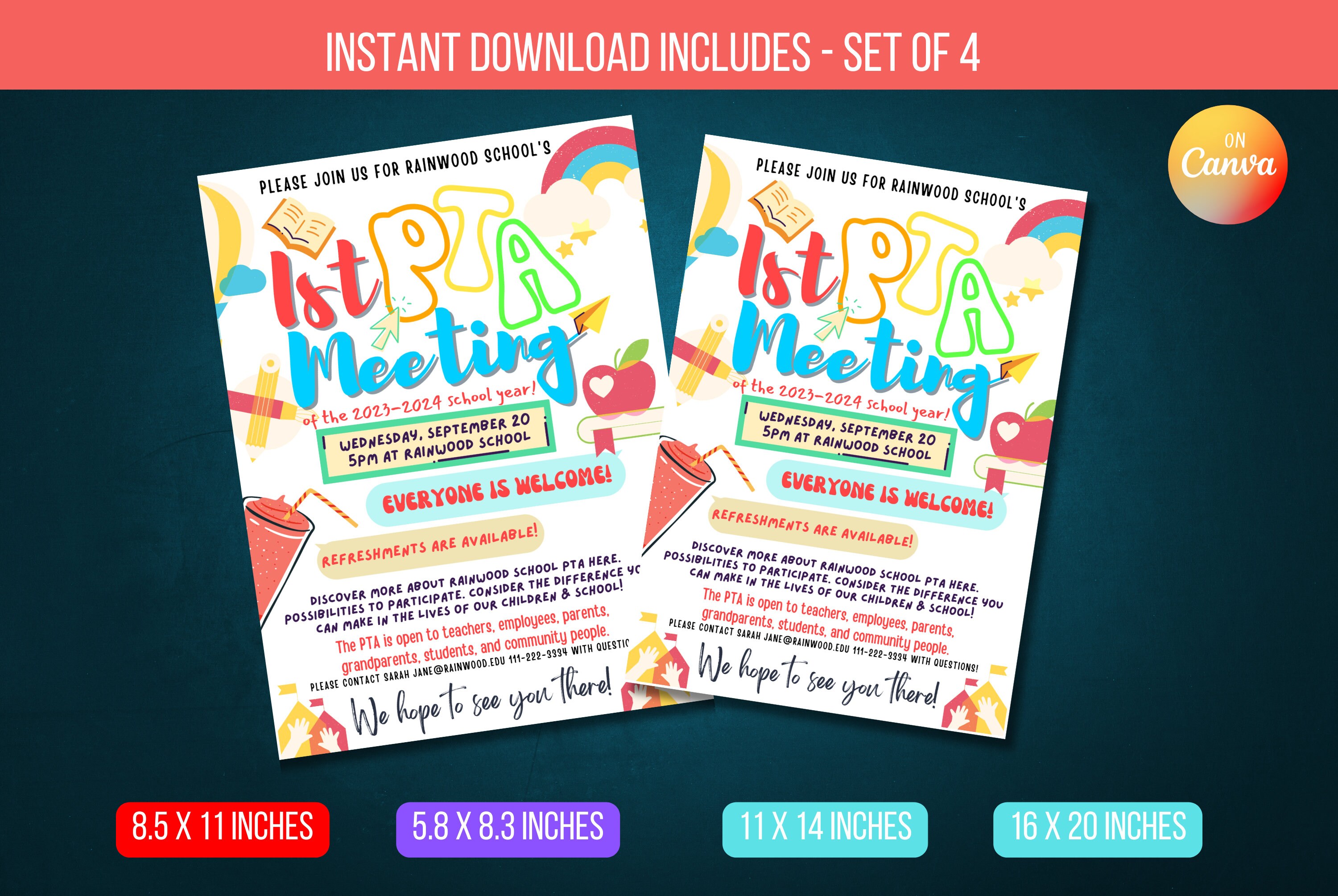 EDITABLE PTA Meeting Handout Flyer, School Information Meeting Flyer ...