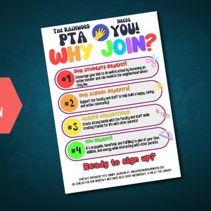 EDITABLE Why Join the PTA, Pto Pta Recruitment Flyer, Why Join the Pta ...