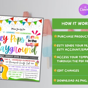 EDITABLE Icey Popsicle Playground Flyer, Popsicles on the Playground ...