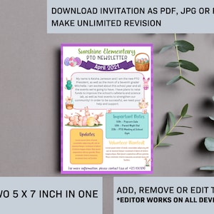 APRIL PTO Newsletter Flyer, School Easter Event Monthly Event, Why ...