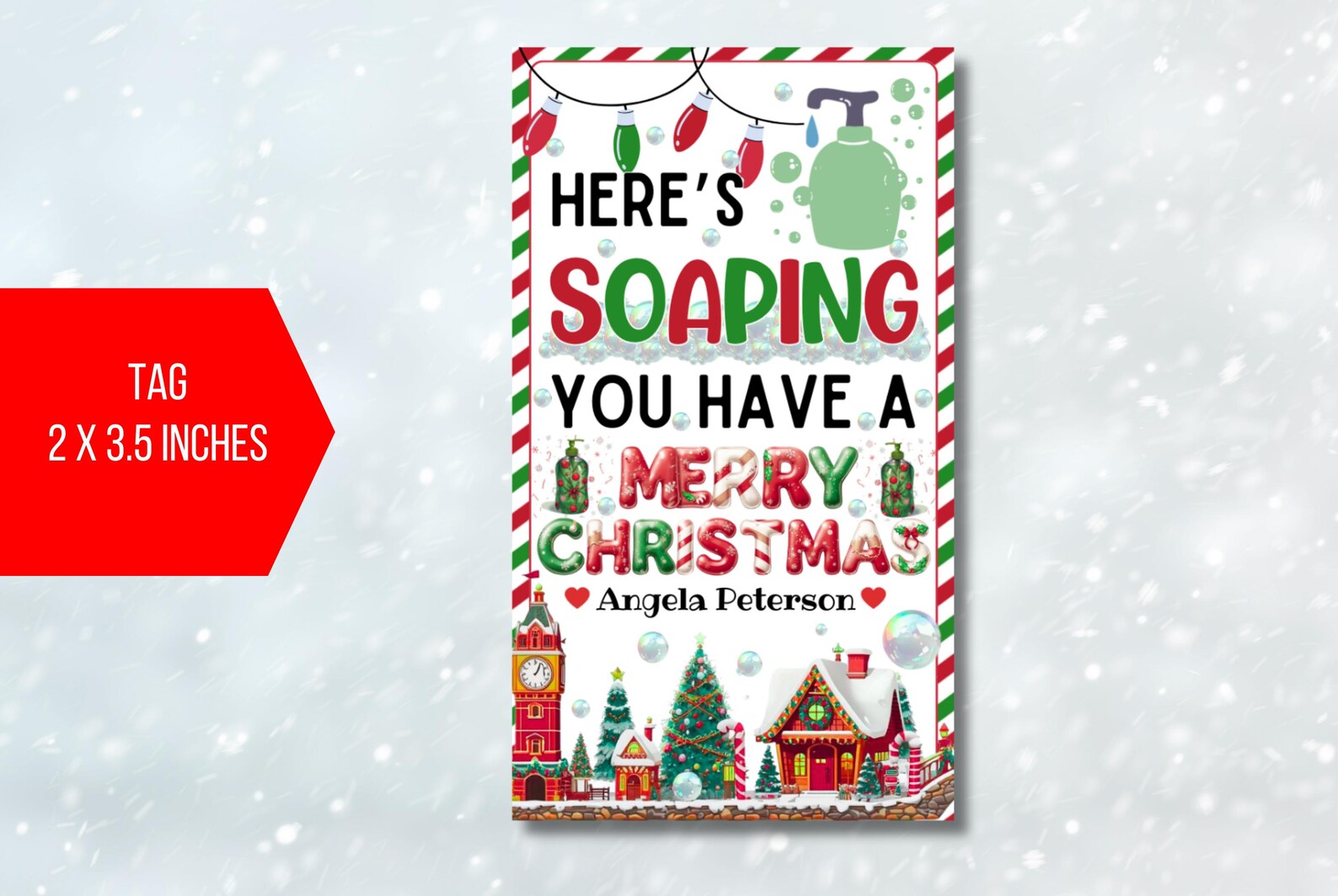 EDITABLE Here's Soaping You Have A Merry Christmas Tag, Soap Christmas ...