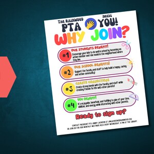 EDITABLE Why Join the PTA, Pto Pta Recruitment Flyer, Why Join the Pta ...