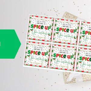EDITABLE Spice up Your Holiday, Christmas Gift Tags, Seasonings Gift ...