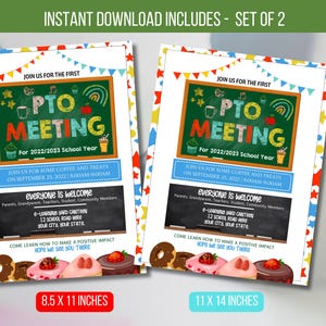 EDITABLE PTO PTA Meeting Handout Flyer, School Fundraiser Event ...