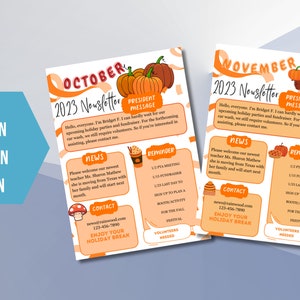 EDITABLE Monthly Newsletter Template Bundle, Classroom Printable ...