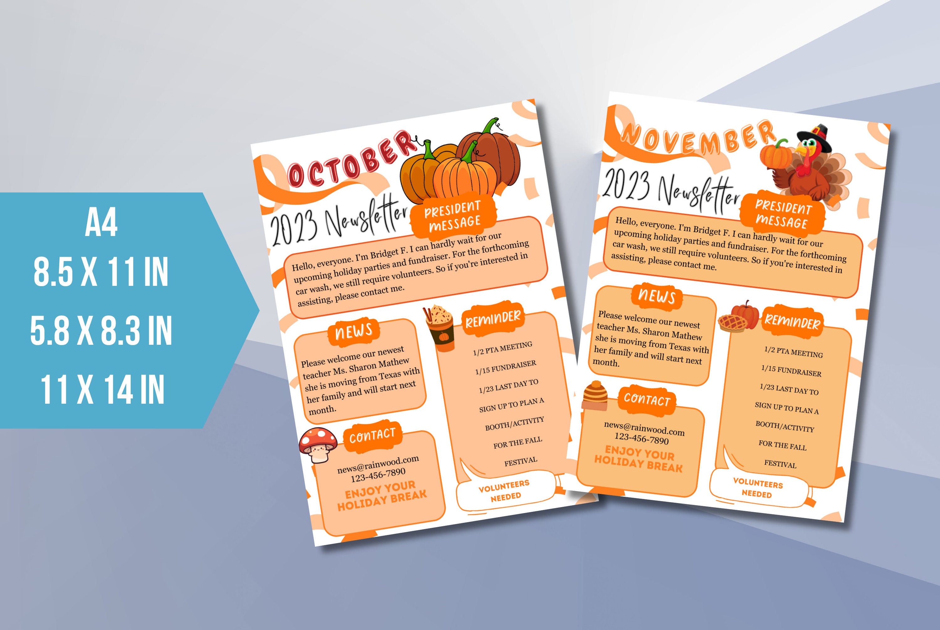 EDITABLE Monthly Newsletter Template Bundle, Classroom Printable ...