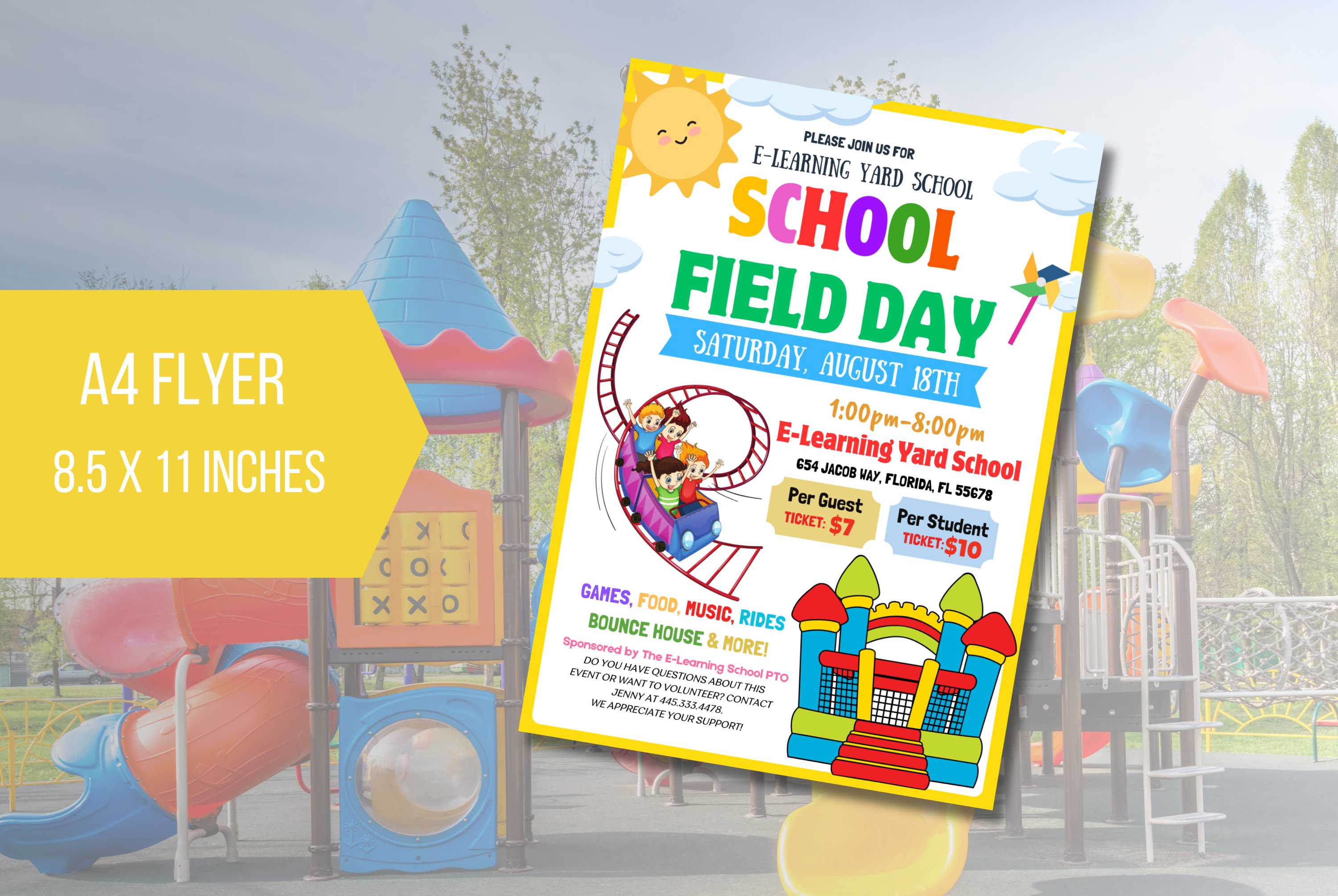 EDITABLE School Field Day Flyer, School Family Benefit Carnival ...