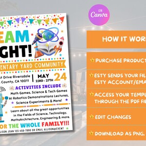 EDITABLE Family Steam Night Flyer, School PTA PTO Flyer, Community ...