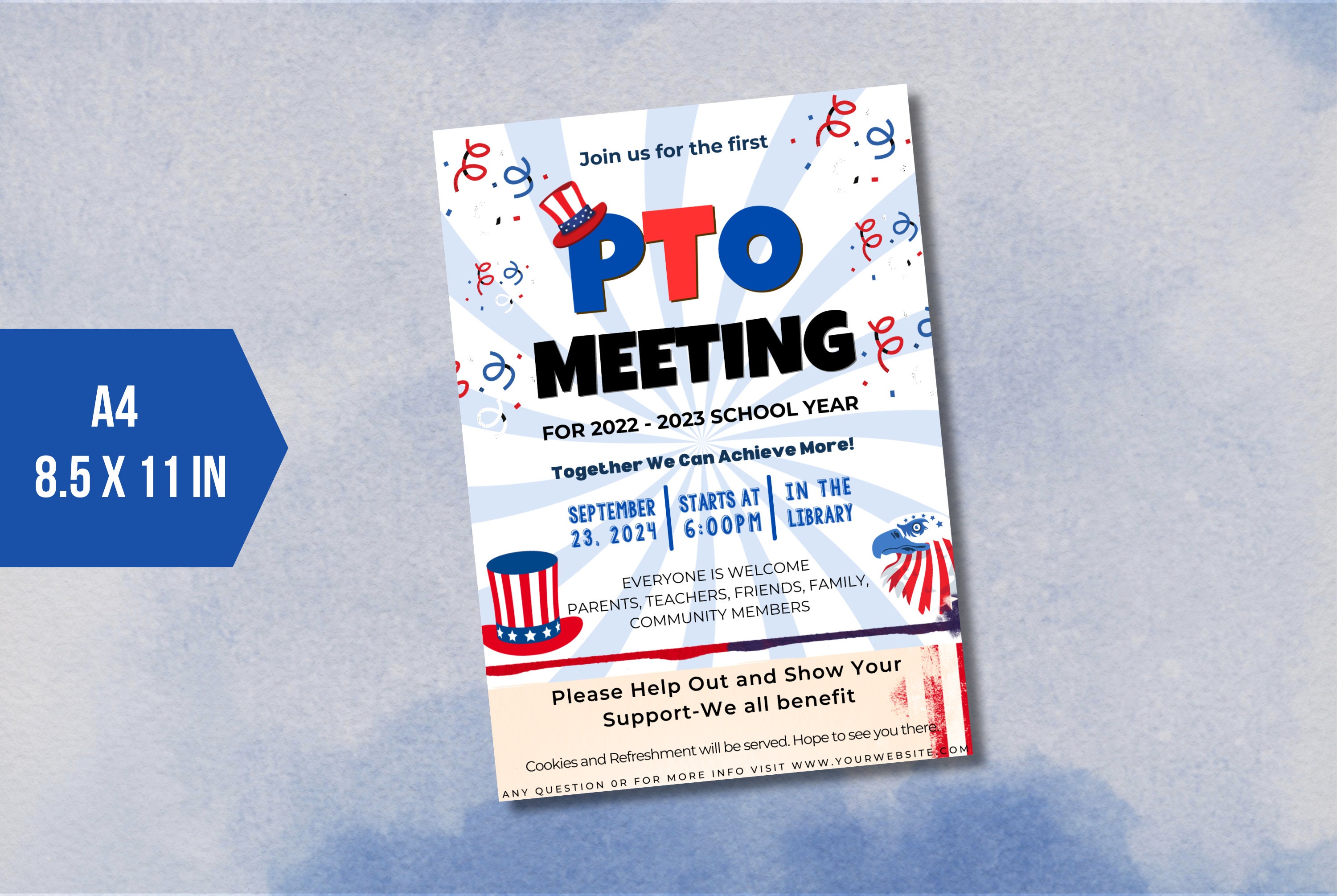 EDITABLE July PTO Meeting Handout Flyer, School Information Meeting ...