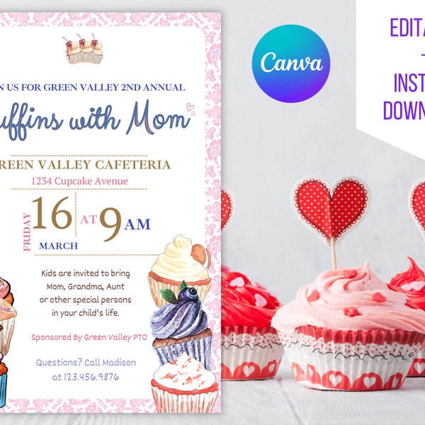 Muffins With Mom Sign - Etsy