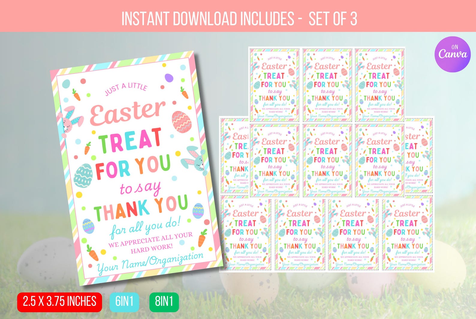 EDITABLE Easter Treat for You to Say Thank You for All You Do Tag ...