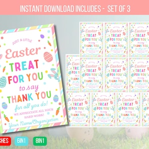 EDITABLE Easter Treat for You to Say Thank You for All You Do Tag ...