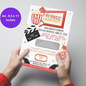 Editable Popcorn Fundraiser Event, Popcorn Party Theme, PTA PTO School ...