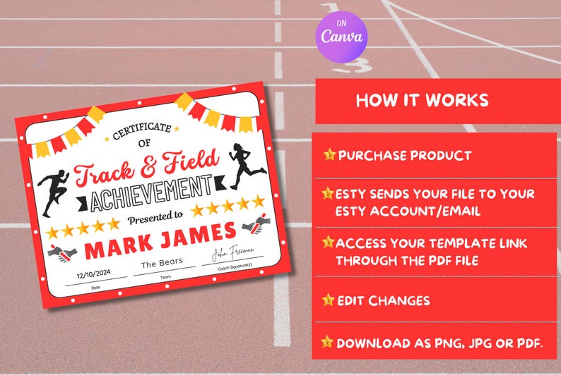 EDITABLE Track & Field Achievement Certificate, Award Certificates ...